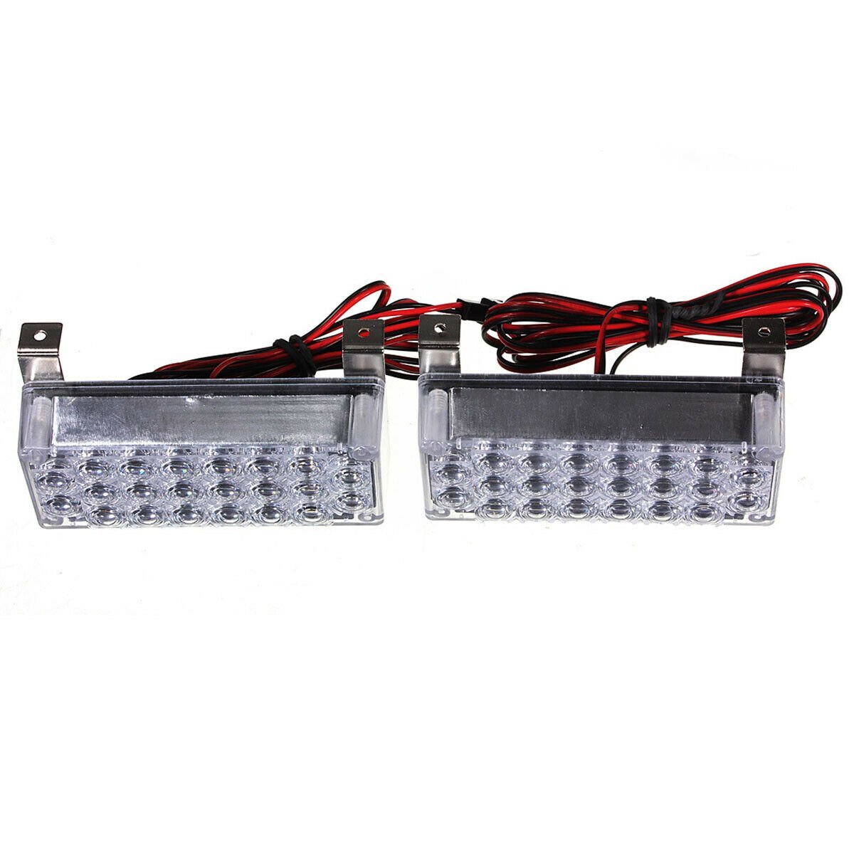2x 22LED White 12V Car Strobe Flashing Light Bar Dash Emergency Warning ...