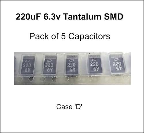 220uF 6.3v Solid Tantalum Capacitor SMD Case 'D' Nichicon - 5 Pcs | eBay