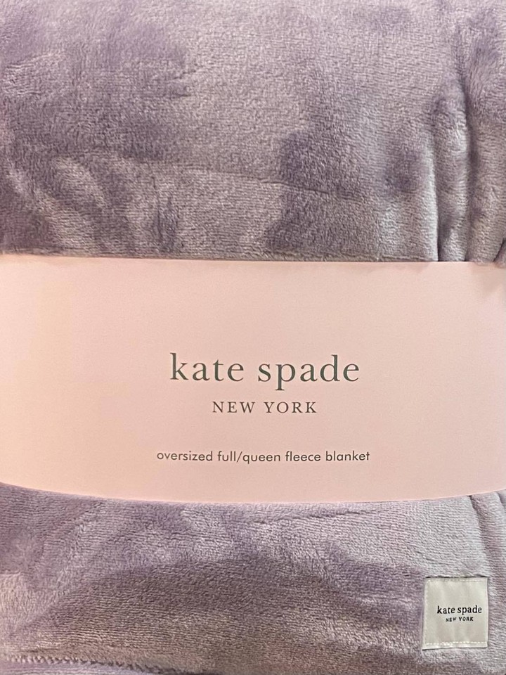 Kate Spade Full Queen Lilac Lavender Purple Fleece Blanket Throw ...