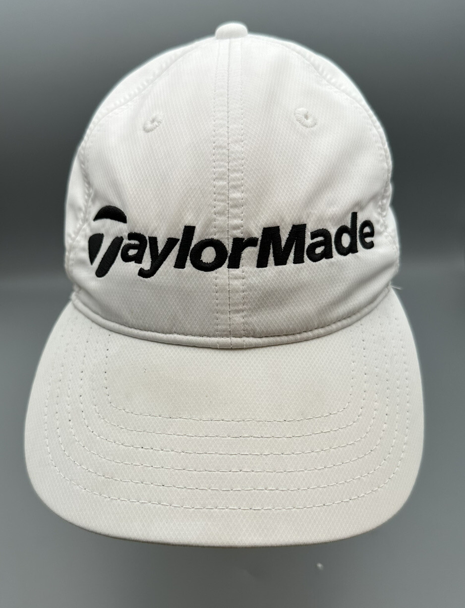 Taylormade Logo Hat Cap White Black Strapback Adjustable Embroidered ...