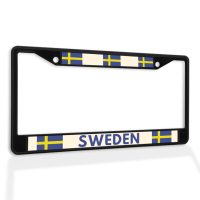 Metal License Plate Frame Vinyl Insert Sweden Flag B | eBay