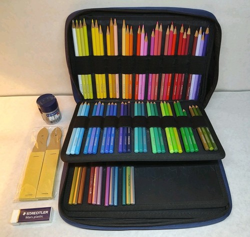 Staedtler Colored Pencils 84-Count w/ Zipper Case Sharpener Eraser ...