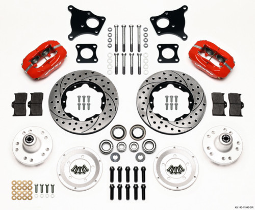 WILWOOD DISC BRAKE KIT,71-74 AMC AMX,JAVELIN,11" DRILLED ROTORS,RED ...