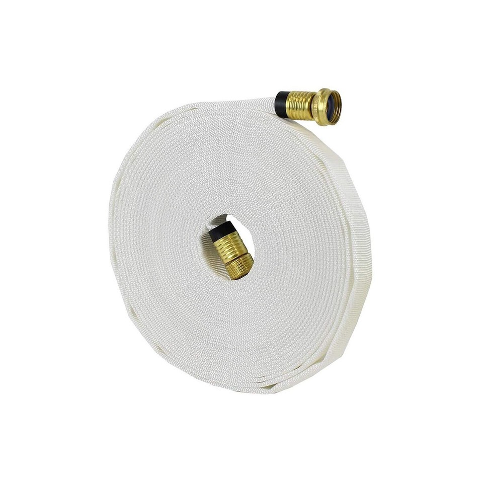 Forestry Grade Lay Flat Fire Hose with Garden Thread, YELLOW, WHITE 250 ...