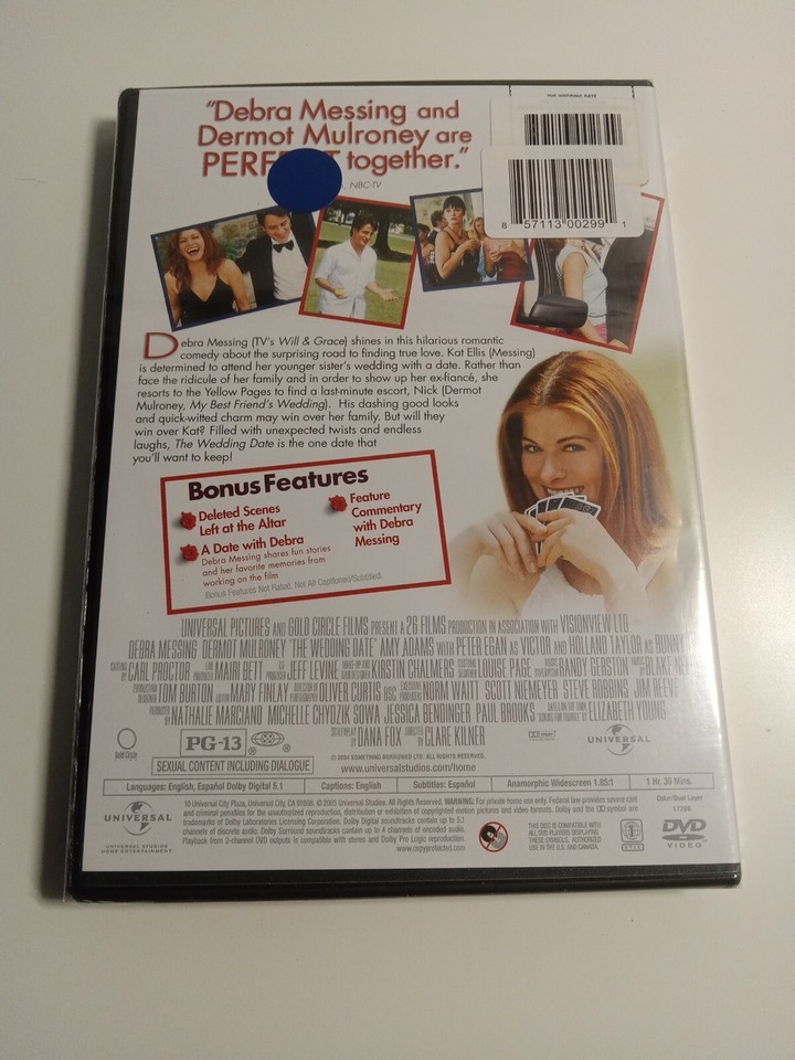 The Wedding Date DVD - Widescreen - Debra Messing Dermot Mulroney - NEW ...