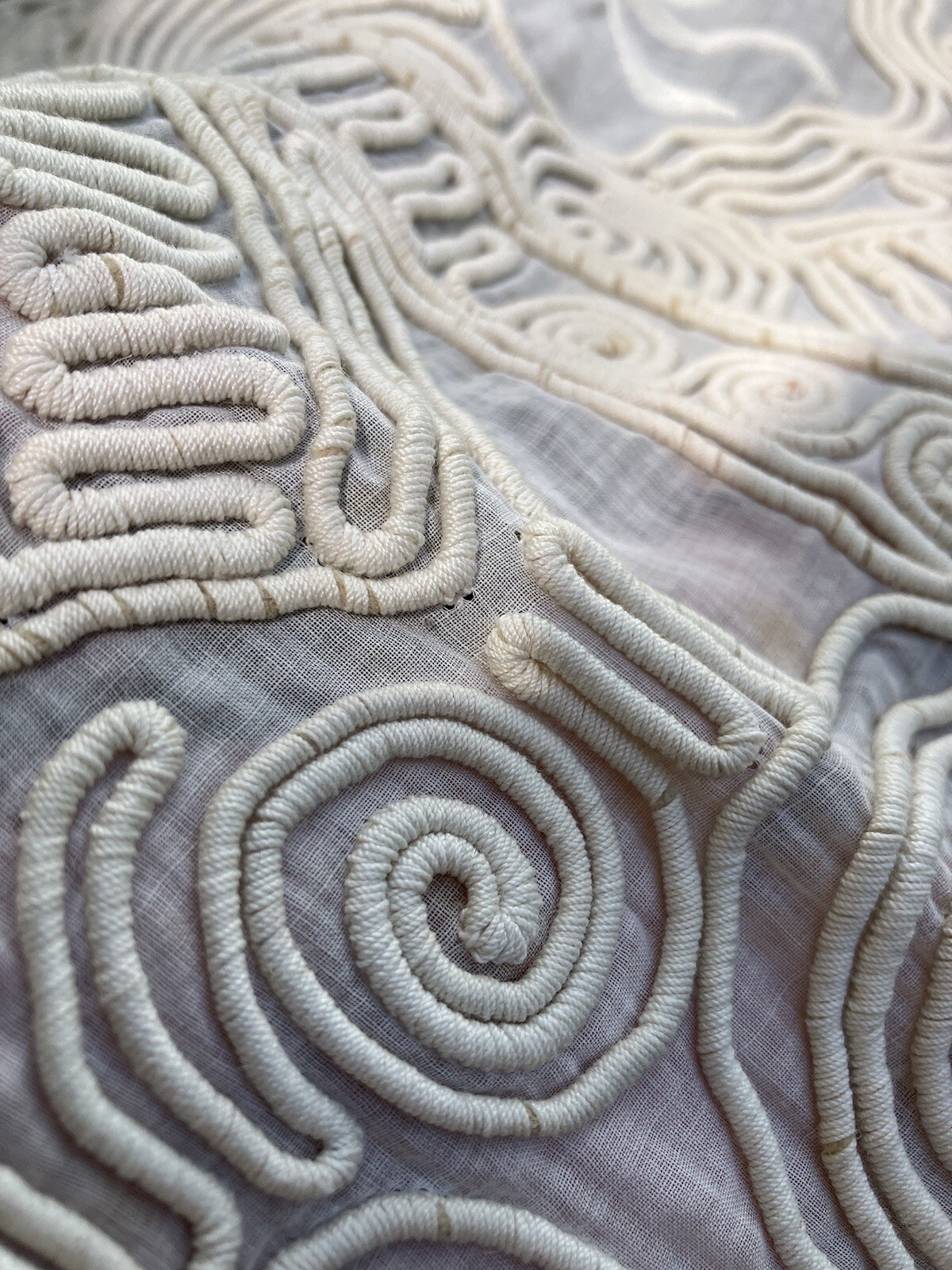 Antique early 1900s English Soutache Work & Embroidery On White Cotton ...