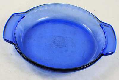 Anchor Ovenware Deep Pie Plate #1075 Cobalt Blue Glass Baking Dish 9 ...