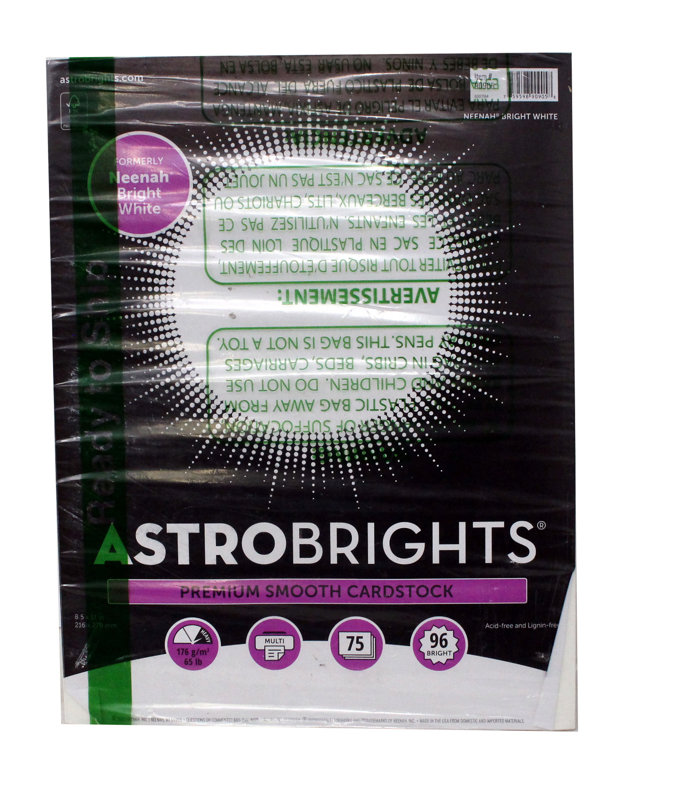 Astrobrights/Neenah Bright White Premium Smooth Cardstock 8.5" x 11 ...