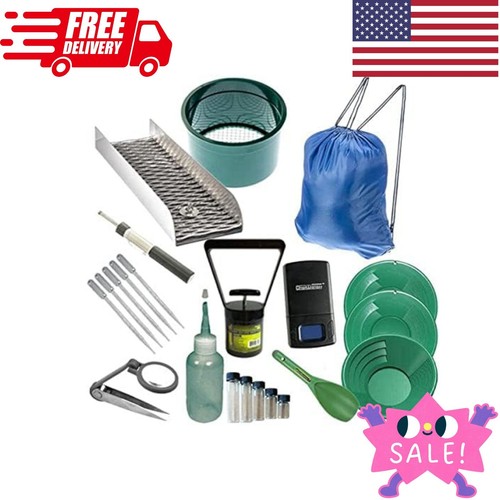 Complete Gold Mining Kit | Folding Gold Sluice Box | Gold Panning - NEW ...