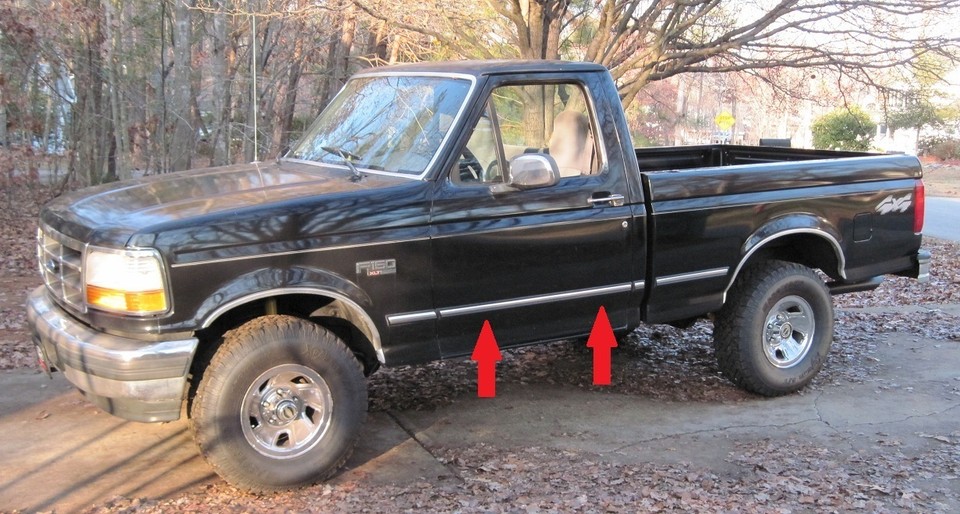 Ford Chrome/Black Side Body Trim Molding Full Size Truck - 2" Wide - 24 ...
