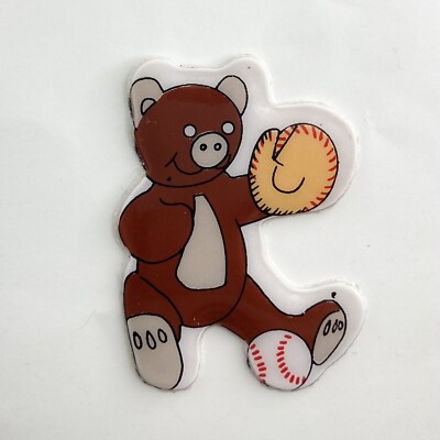 Vintage Puffy Stickers Cute Brown Bear RARE Restored Collectible ...