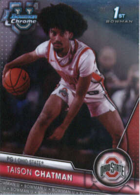 2023-24 Bowman University Chrome #62 Taison Chatman Ohio State Buckeyes ...