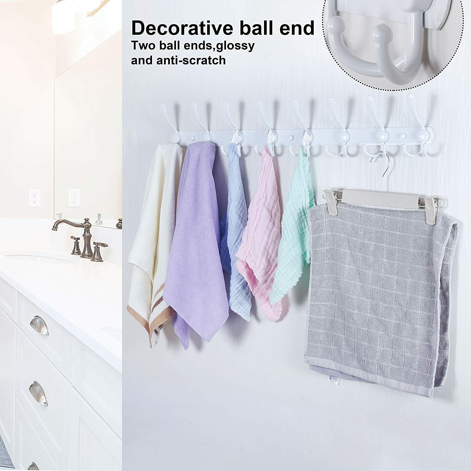 30-inch Stainless Steel Wall Mounted Rack Hanger with 8 Tri-hooks | eBay