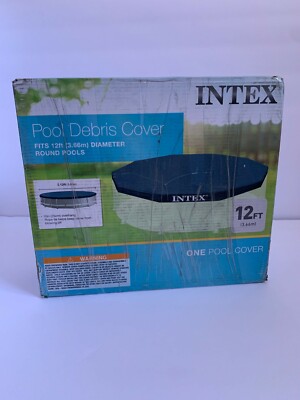 Intex 28031E 12 Foot Round Above Ground Swimming Pool Cover, (Pool ...