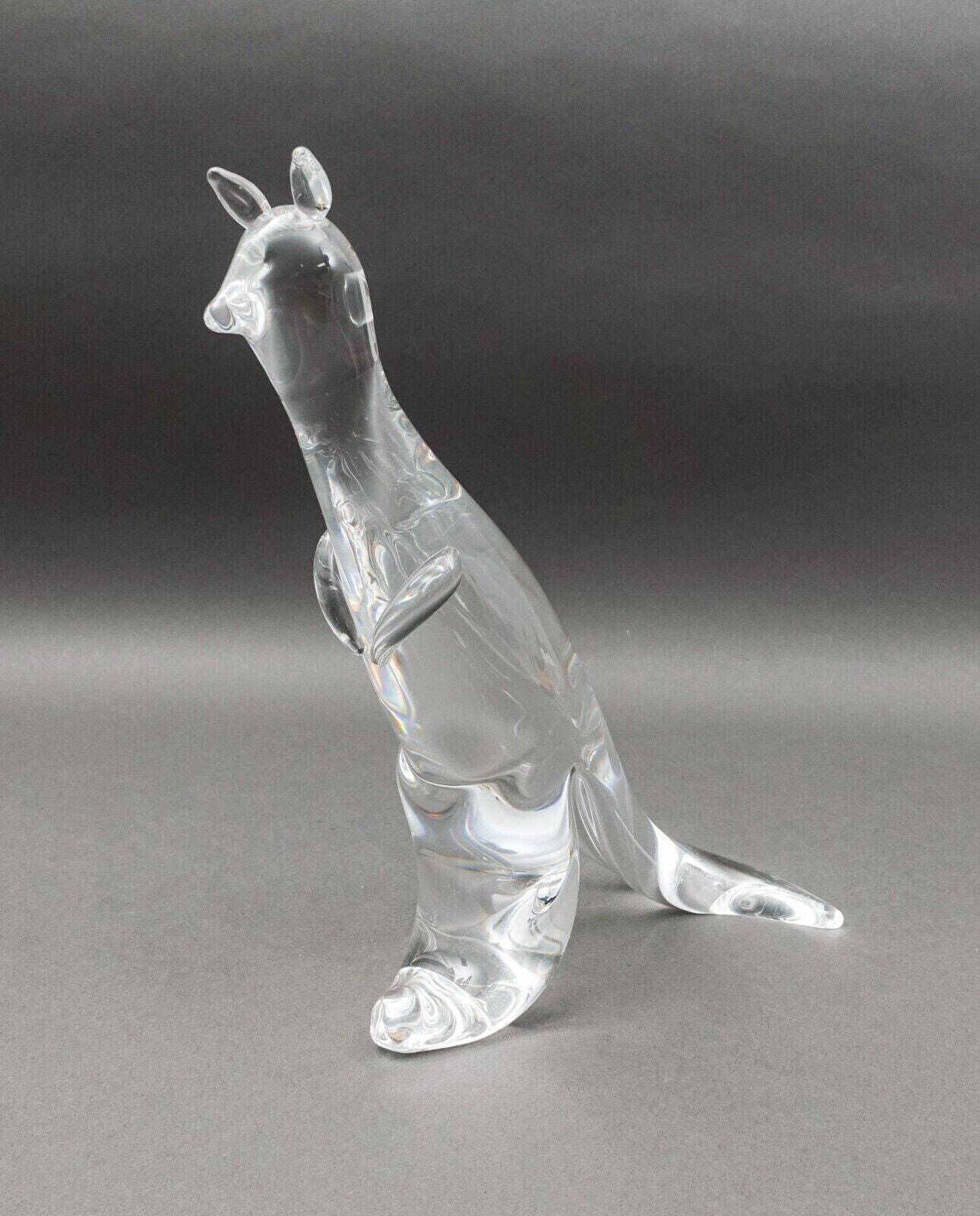Steuben Taf Lebel Schaefer Signed Crystal Kangaroo 1999 Sculpture 9 7/8 ...