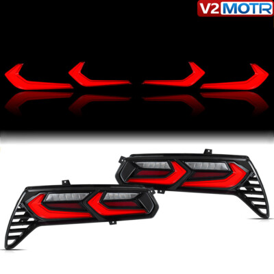 Pair LED Taillight For 14-19 Chevrolet corvette C7 Rear Lamps Dynamic ...