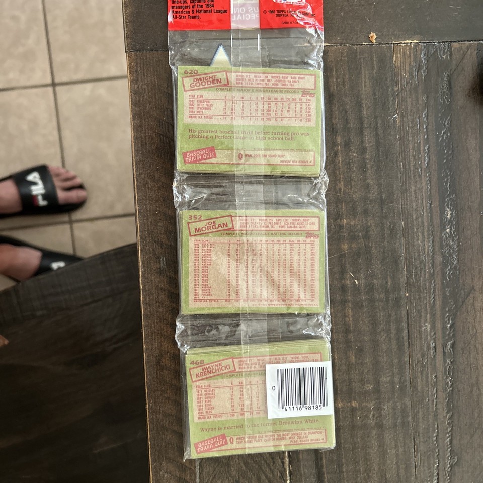 1985 Topps Baseball Unopened Rack Pack - McGwire, Clemens RC? Gooden On ...