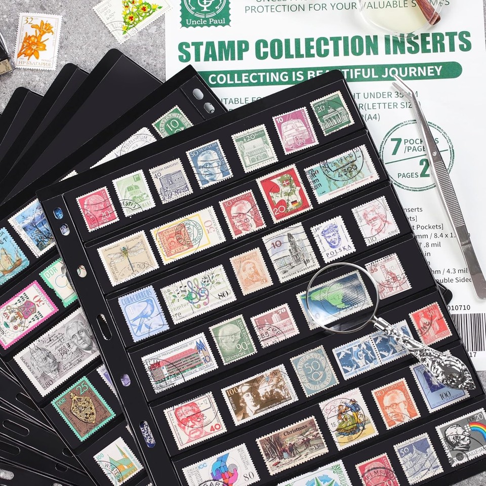 20 Sheets Stamp Pages Collector Stamp Collecting Album Binder Standard ...