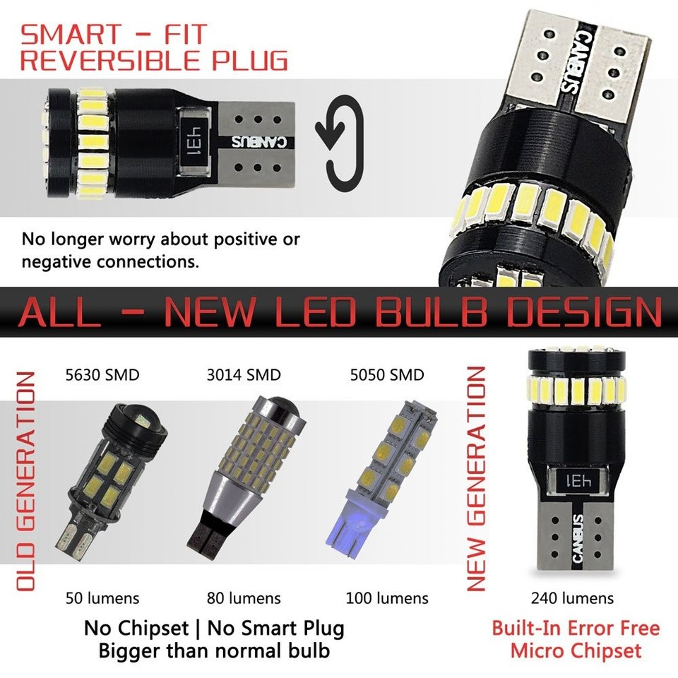 2x AUXITO Error Free T10 194 168 2825 LED Number Plate Dome Map Light ...