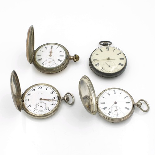 Vintage Swiss Made 15j Coin Silver Key Wind Pocket Watches Lot 4 # ...