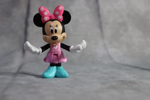 Disney Minnie Mouse 3" Figure 2016 Mattel Pink Bow Dress Blue Shoes ...
