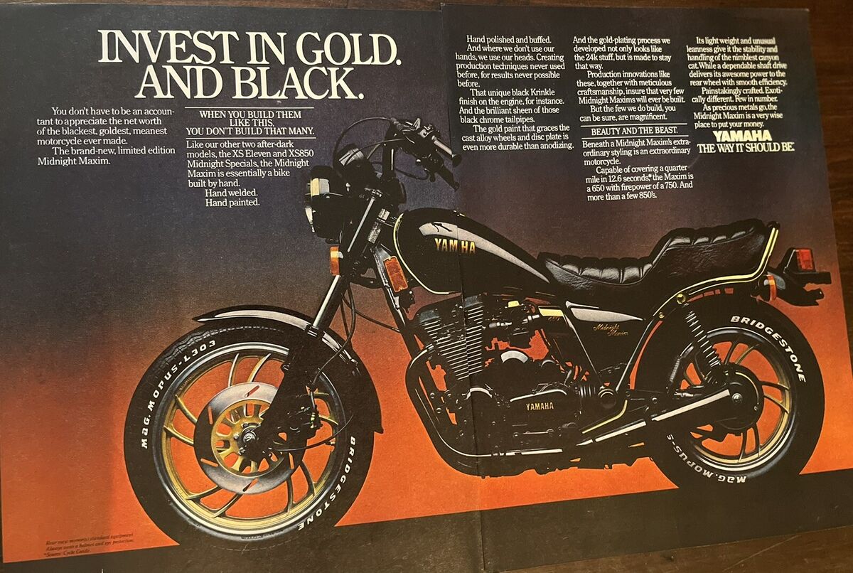 1980's Yamaha Midnight Maxim 650 - 2-Page Motorcycle Print 1980's Yamaha Midnight Maxim 650 - 2-Page Motorcycle Print