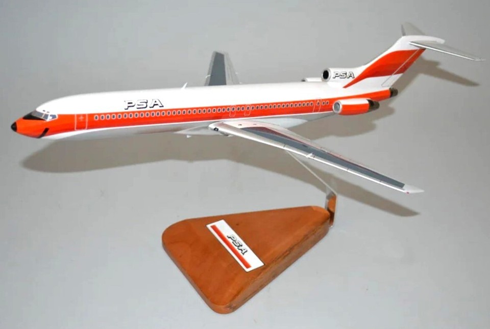 PSA Pacific Southwest Boeing 727-200 1980's Hue Desk Top Model 1/100 SC ...