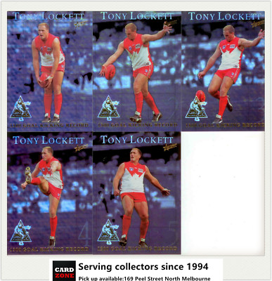 1999 AFL Tony Lockett 1300 Goalkicking Record Limited Edition 5-Card ...