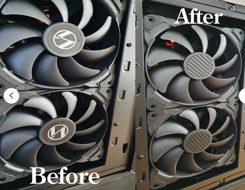 Coloured PC Fan Hub Stickers PC Fan Decals Custom PC Build | eBay UK