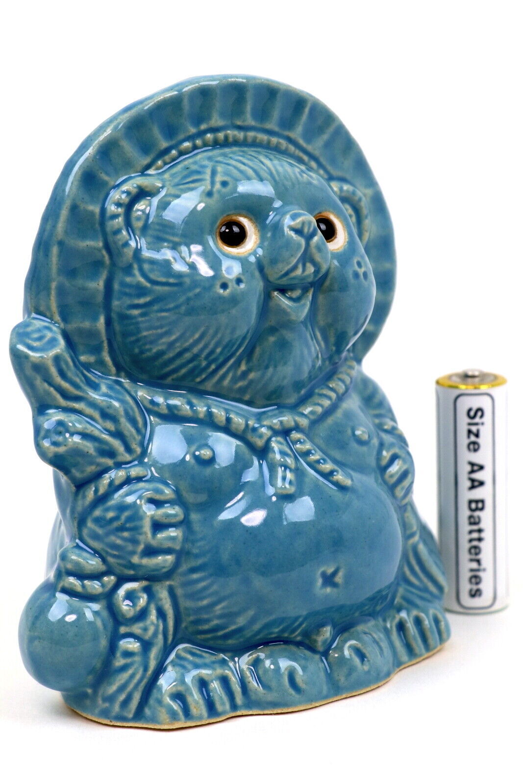 RACCOON POTTERY（Blue） Animal Good Luck Invitation Ornament Shigaraki ...