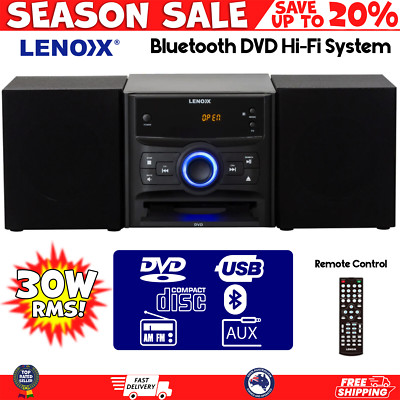LENOXX Home Stereo HiFi System DVD/CD Player Bluetooth Music Player USB ...