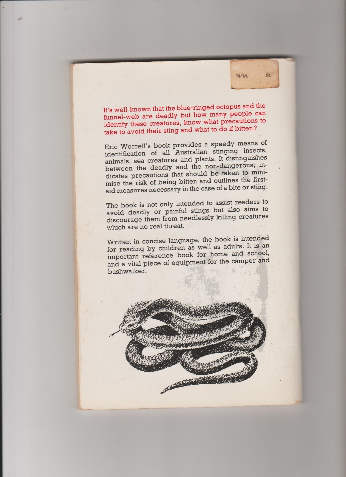 THINGS THAT STING Eric Worrell - Stinging Creatures & Plants in Oz p/b ...