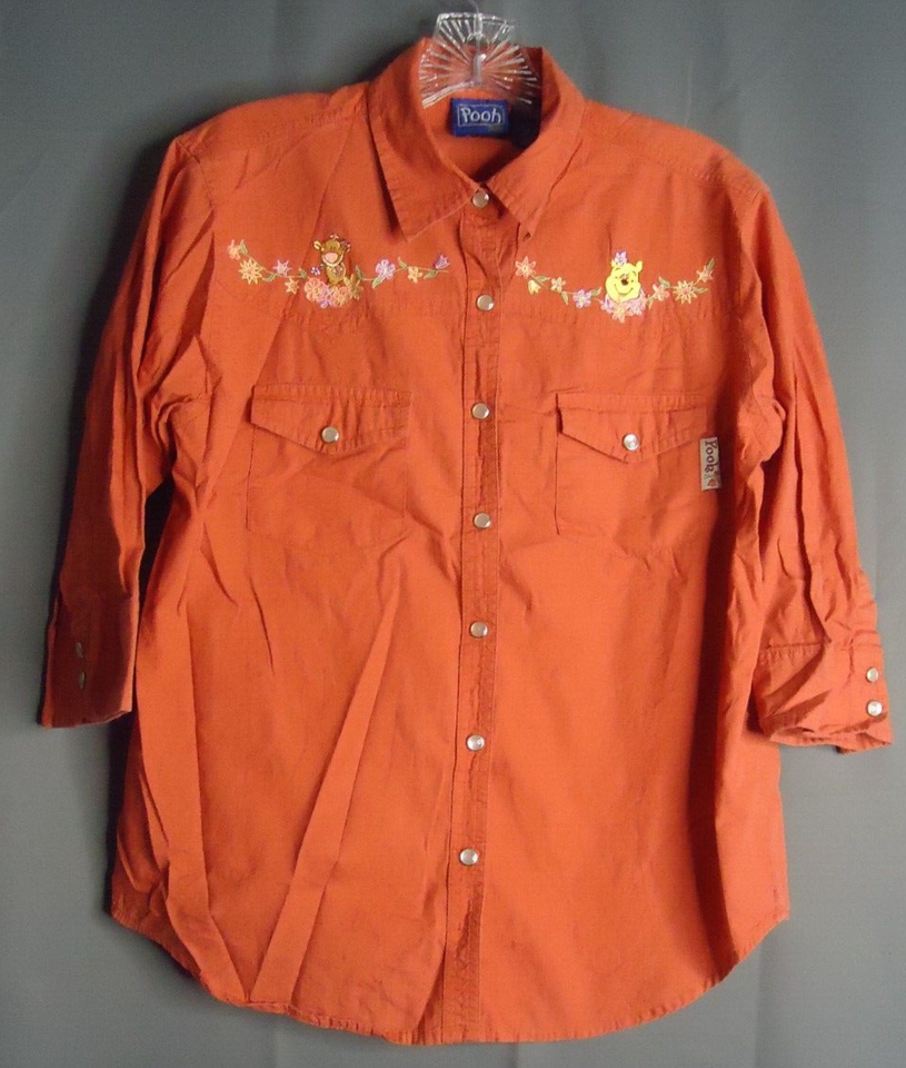Disney Pooh Pearl Snap Front Pooh & Tigger Embroidered Western Shirt ...