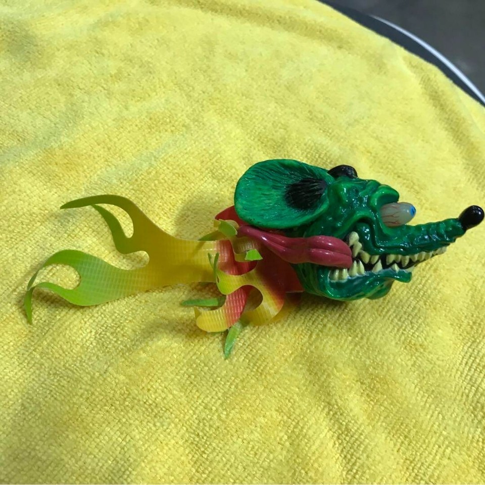 Rat Fink Figure Toy Green Rat Ring 90s Vintage Topper Antenna Ball | eBay