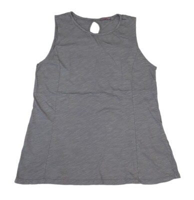 FRESH PRODUCE Small GRAY Smoke CHLOE $45 Key Hole Jersey Slub TANK Top ...