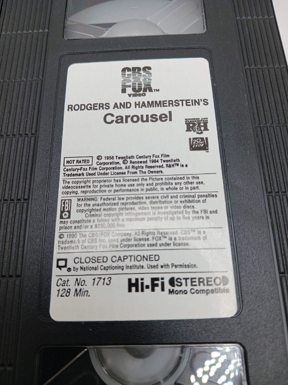 Carousel VHS VCR Video Tape Used Gordon Macrae Shirley Jones ...