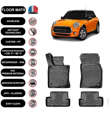 Floor Mats Liner For Mini Cooper R56 (2007-2013) Waterproof 4D Molded ...