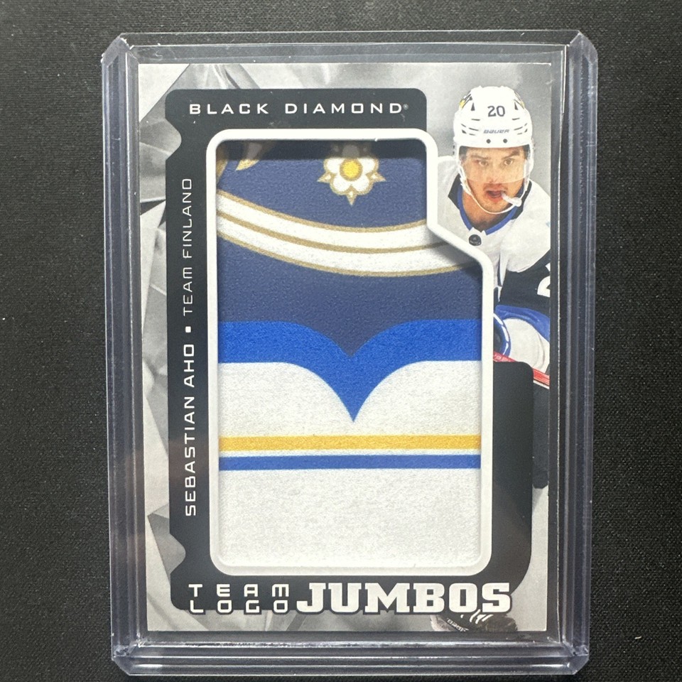 2025-26 Upper Deck Black Diamond Team Logo Jumbos Sebastian Aho TL-SA ...