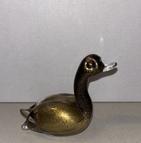 Vintage Miniature Gold Tone Glass DUCK/ GOOSE Figurine Alberto Seguso ...