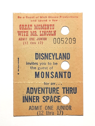 Rare Disneyland Mr Lincoln Monsanto Adventure Thru Inner Space ...