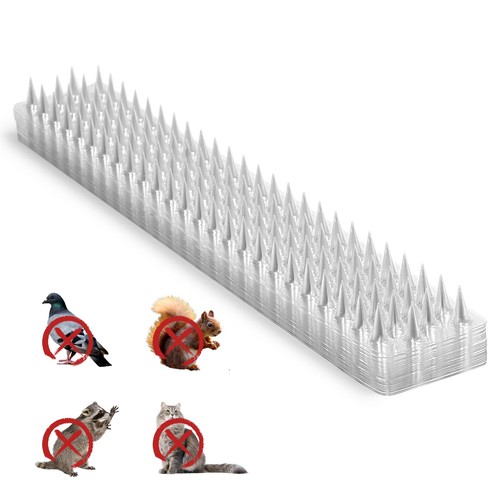 24 Pack Clear Transparent PVC Bird Spike Strips for Outside Fences and ...