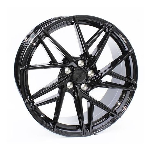4 x APEC WHEELS 19INCH GLOSS BLACK 5X112 5X114.3 19X8.5 19X9.5 RIMSHAW ...