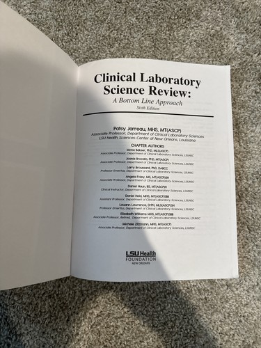 Clinical Laboratory Science Review by Patsy Jarreau | eBay