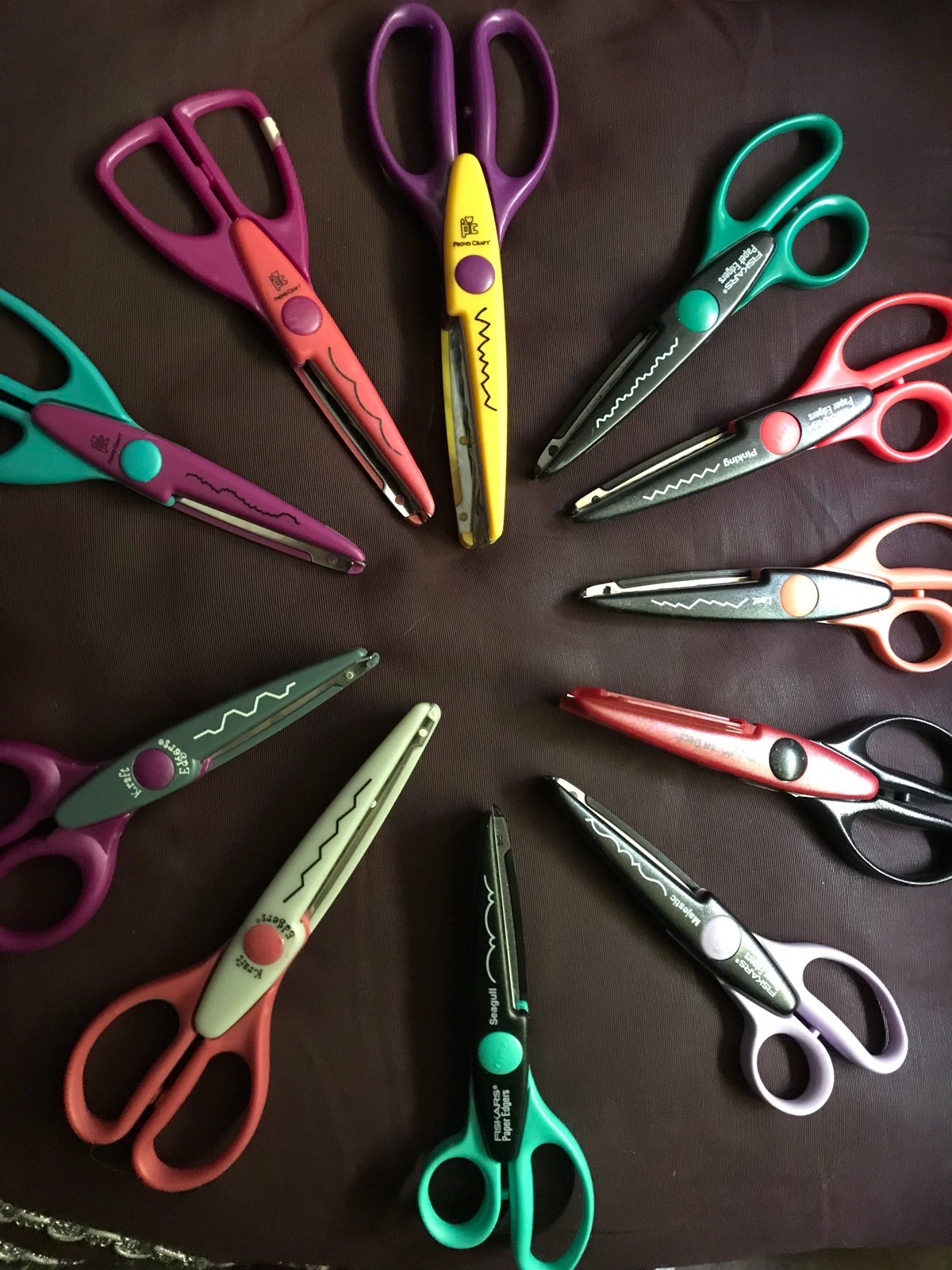 Fiskars Provo Craft Kraft Edgers Paper Scissors Lot Set 11 Pairs Tools ...