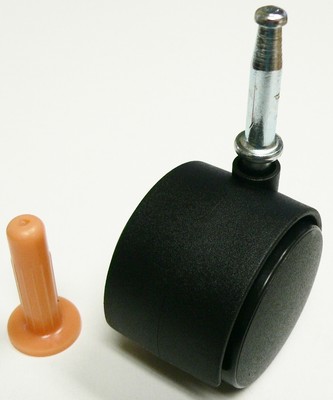 Oajen 2" 50mm soft wheel chair caster with stem and insert, for wood ...