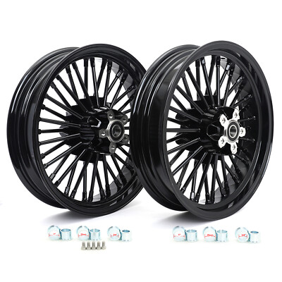 16x3.5 Fat Spoke Wheels Rims Set for Harley Softail Slim FLS FLSL 2012 ...
