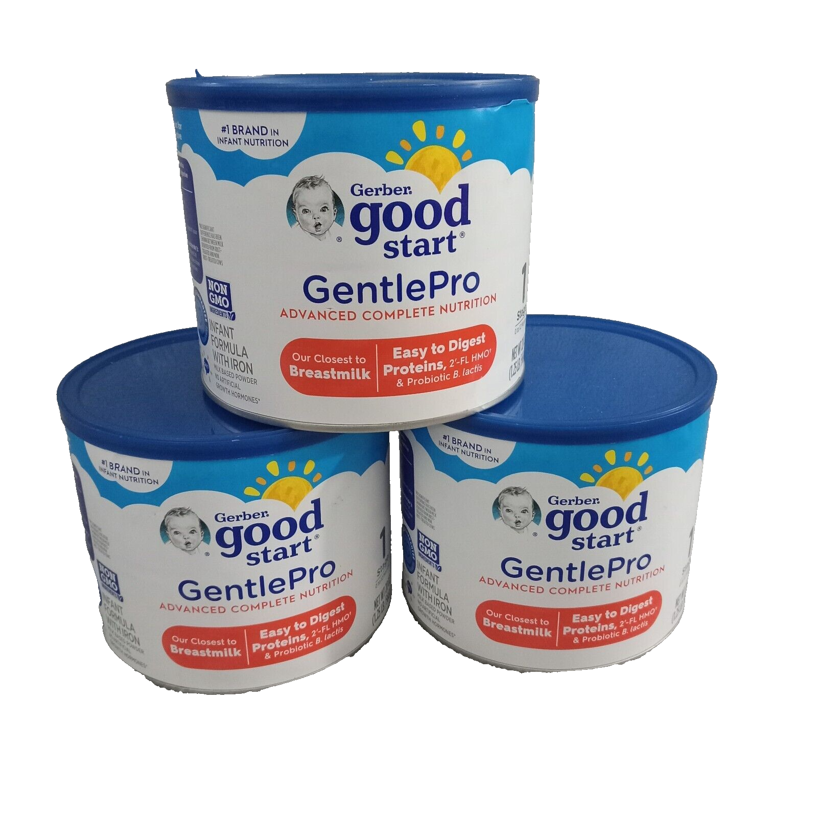 LOT OF 3 CANS 20oz ea, Gerber Good Start GentlePro Non-GMO Powder ...