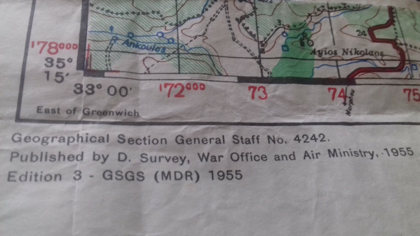 1955 BRITISH CYPRUS KYRENIA AND DISTRICT SURVEY WAR OFFICE LARGE MAP | eBay