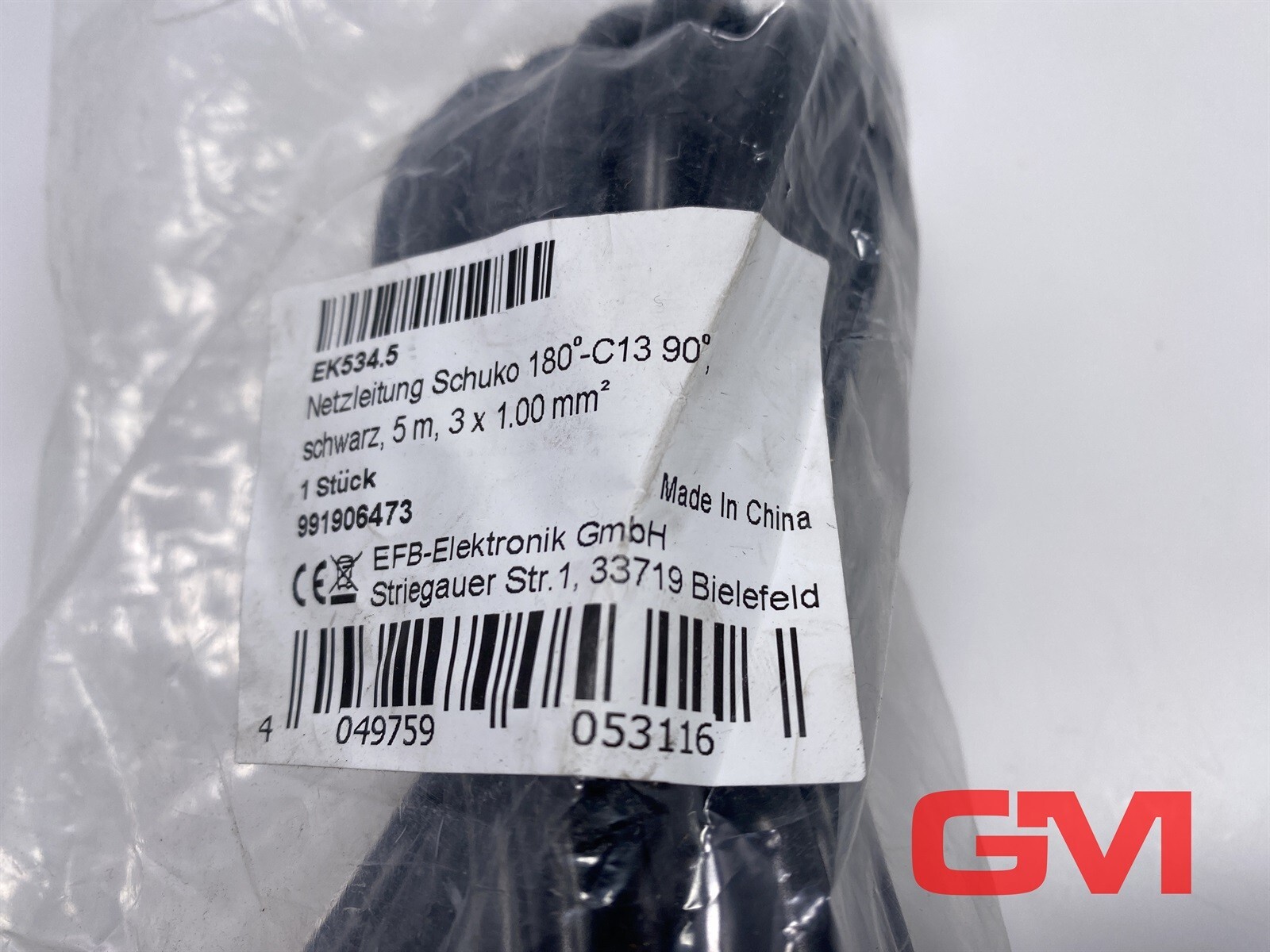 EFB Electronics Mains Cable EK534.5 Power Cable CEE7/7 Ground 5m Sw ...