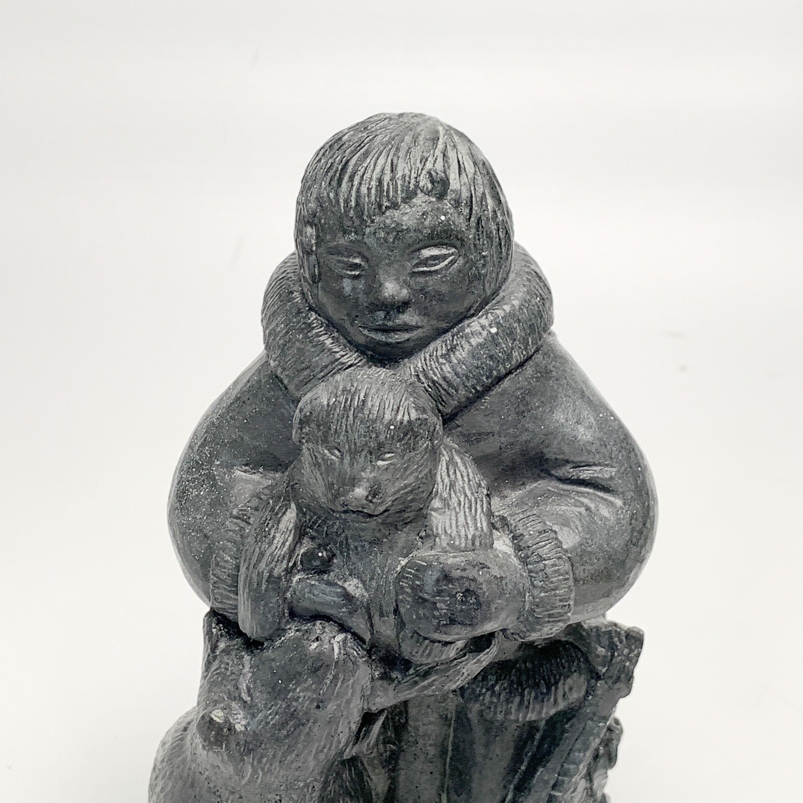 The Wolf sculptures statue Eskimo inuit husky pup handmade canada ...